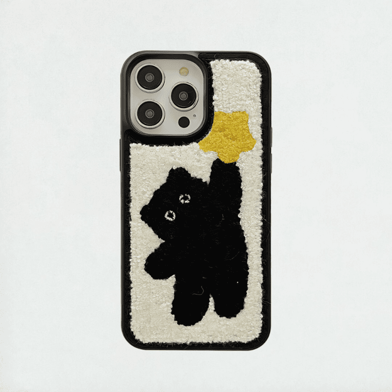 Black Plush Cat iPhone Case - ZiCASE