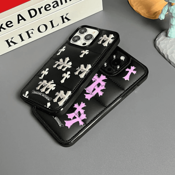 Pink Cross Puffer iPhone Case - ZiCASE