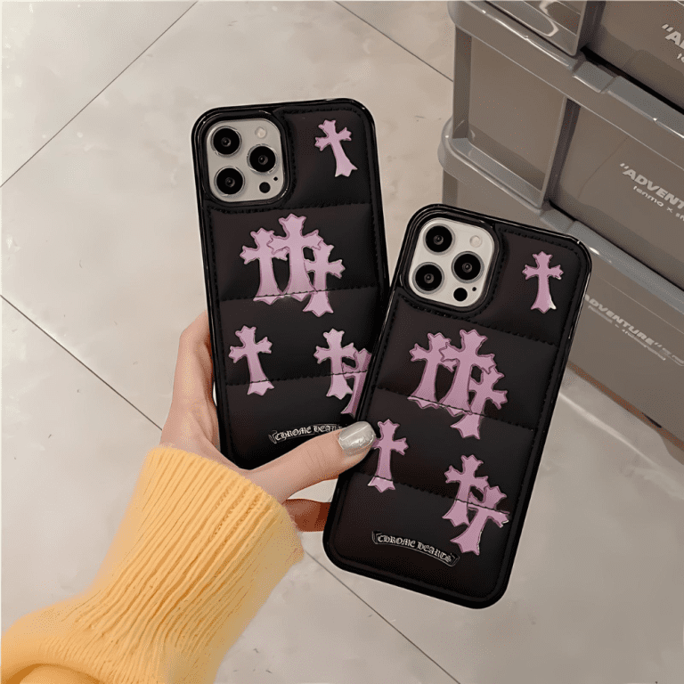 Pink Cross Puffer iPhone Case - ZiCASE